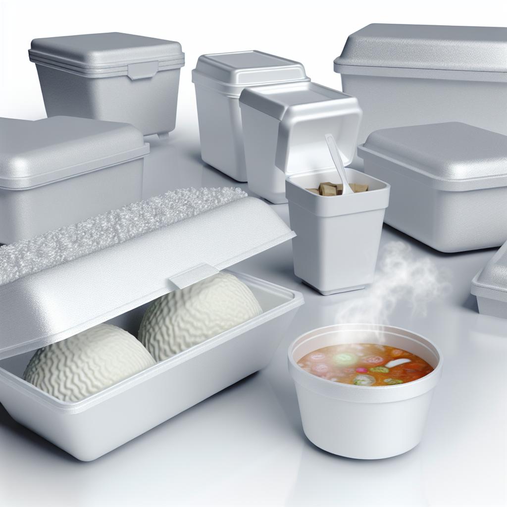 Styrofoam containers for temperature-sensitive goods.